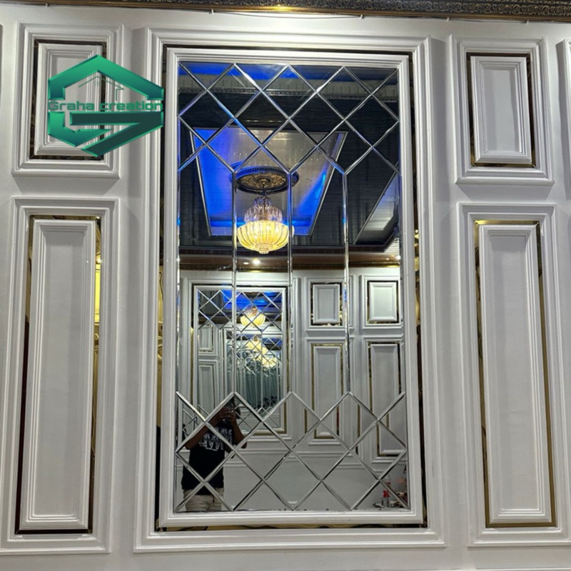 Jual CUSTOM motif kaca bevel kaca cermin moulding | Shopee Indonesia