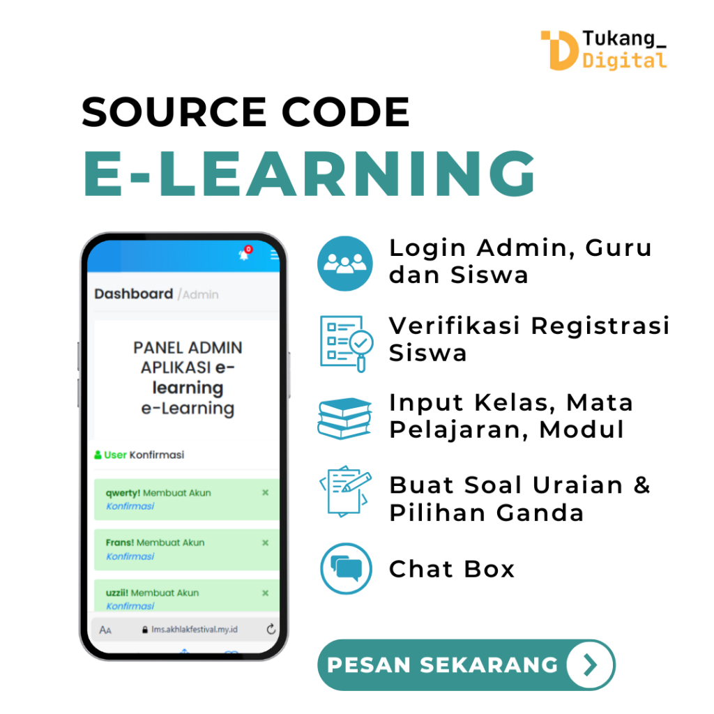Jual Aplikasi Elearning Berbasis Website Pembelajaran Guru dan Siswa ...