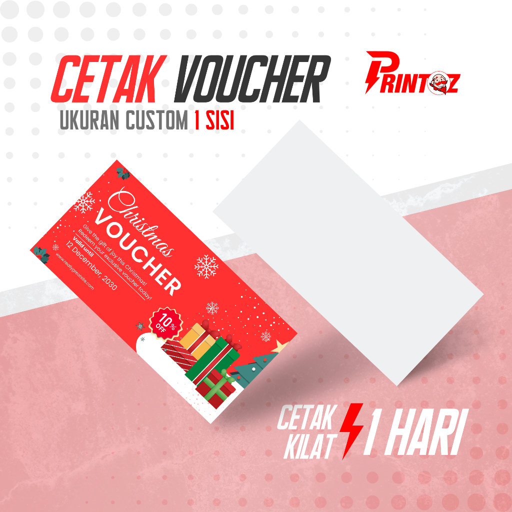 Jual Cetak Voucher Custom Ukuran Cetak Kupon 1 Sisi Voucher Makanan ...