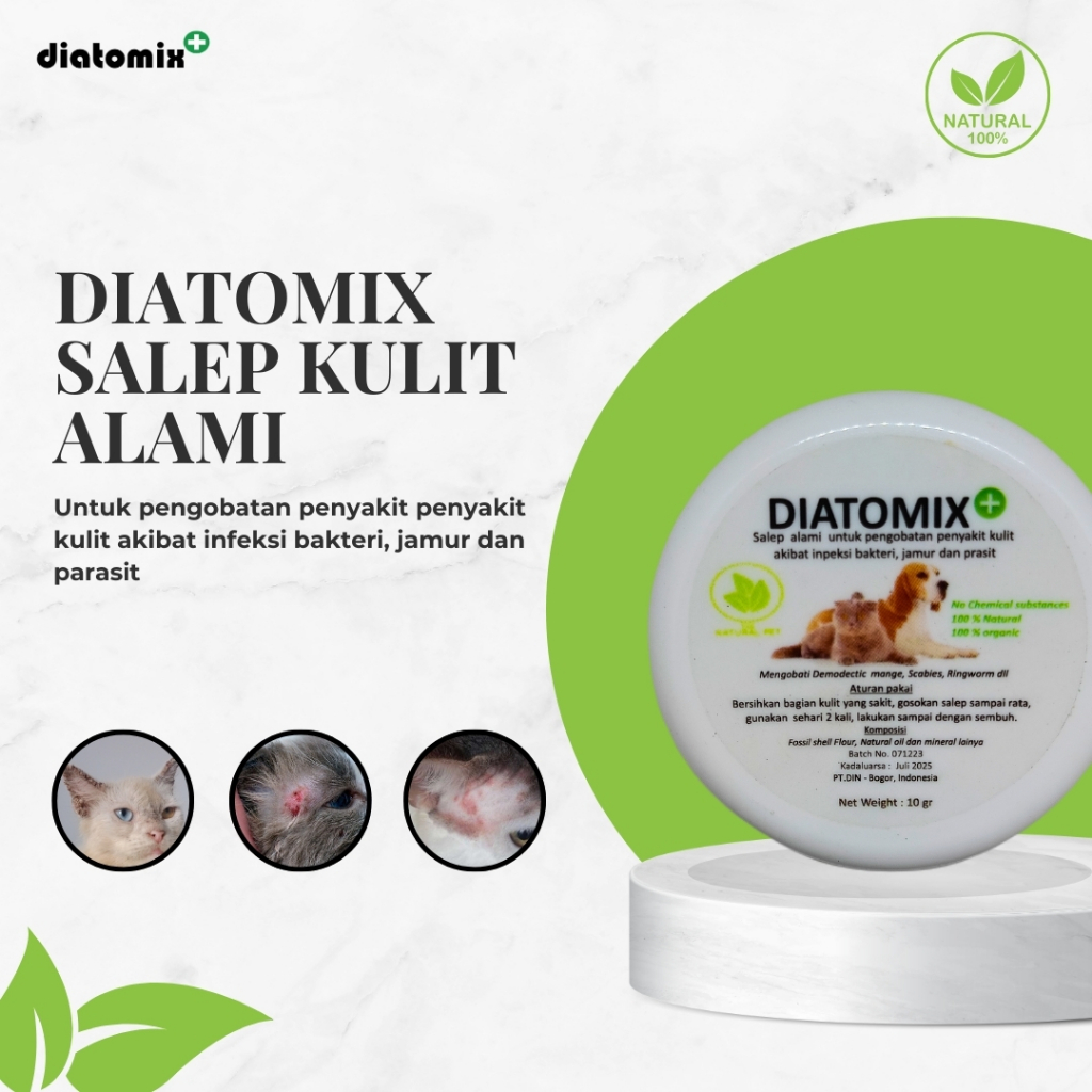 Jual Diatomix Obat Salep Kulit Alami untuk Demodectic Mange, Scabies, Ringworm dll 10Gr | Shopee ...