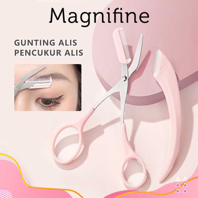 Jual Magnifine Set Gunting Alis Dan Alat Cukur Alis Sisir Eyebrow ...