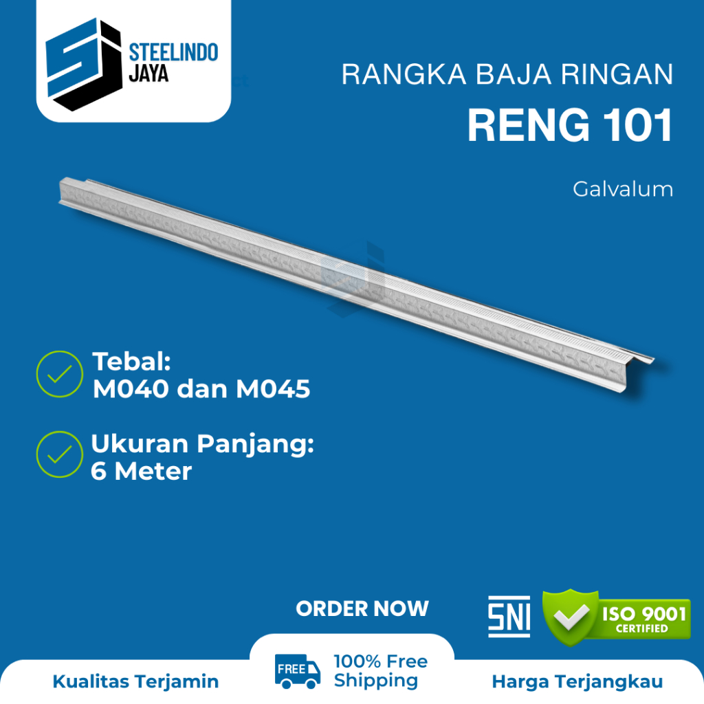 Jual Baja Ringan Reng 101 Panjang 6 Meter Galvalum | Shopee Indonesia