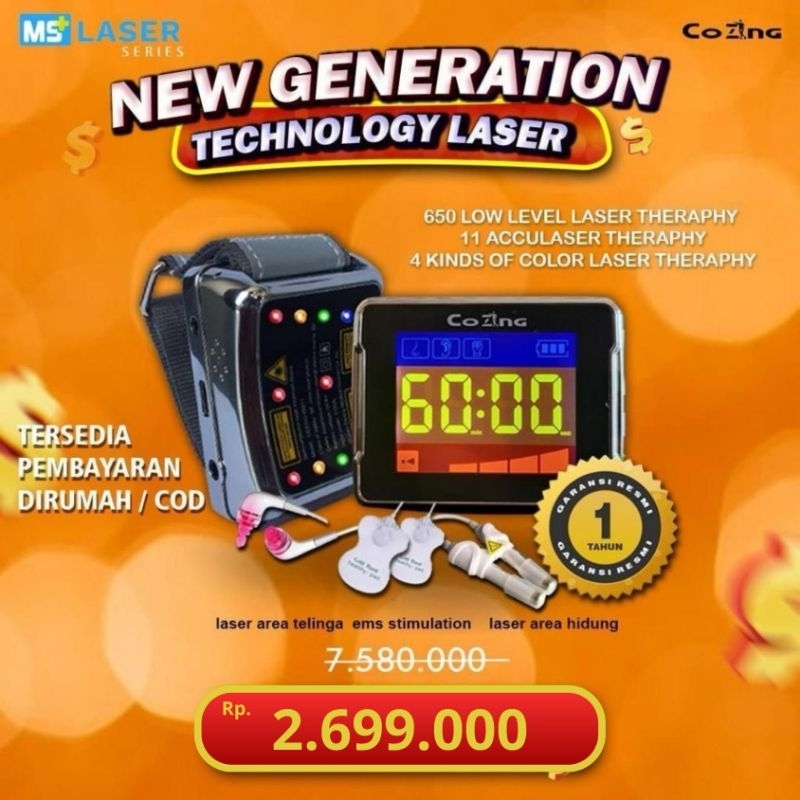 Jual JAM TERAPI LASER PLUS COZING NEW GENERATION 4 WARNA 11 TITIK FREE ...
