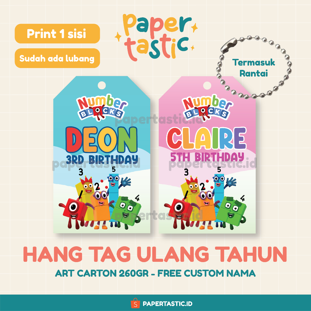 Jual Hang Tag Ulang Tahun Anak Hangtag Souvenir Hampers Kartu Ucapan ...