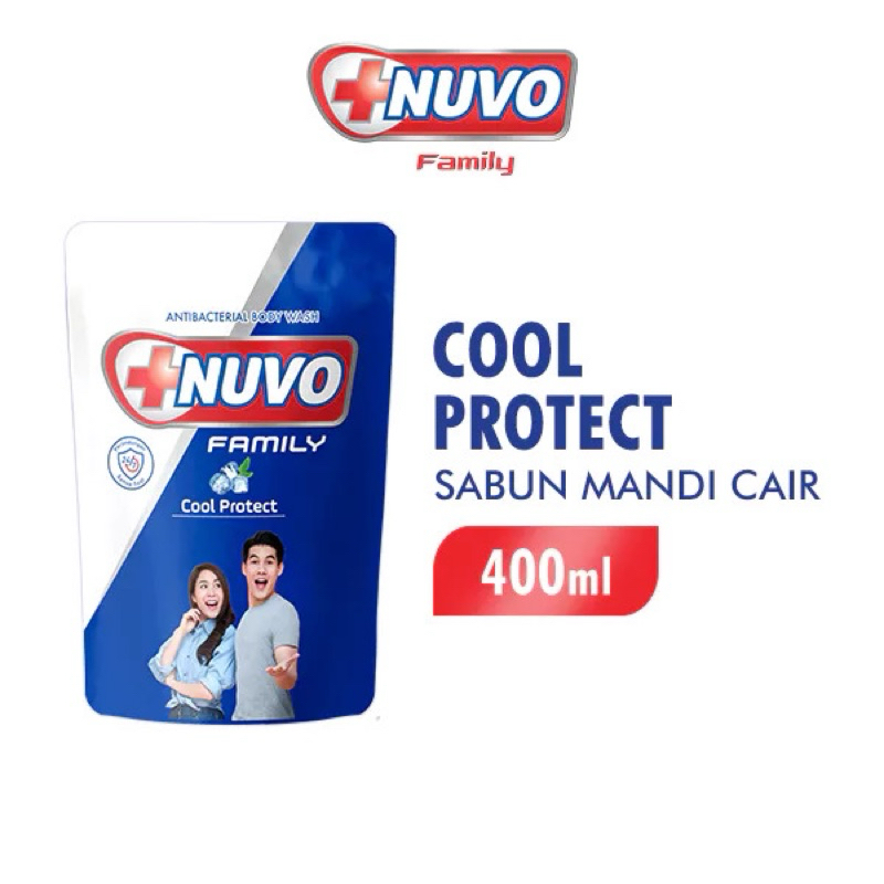 Jual Nuvo Family Sabun Mandi Antibacterial Cool Protect Pouch 400Ml ...
