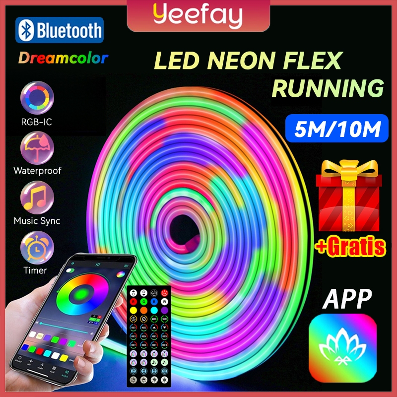 Jual 5M/10M Lampu Neon Flex LED Neon Flex Running Lampu led Strip ...
