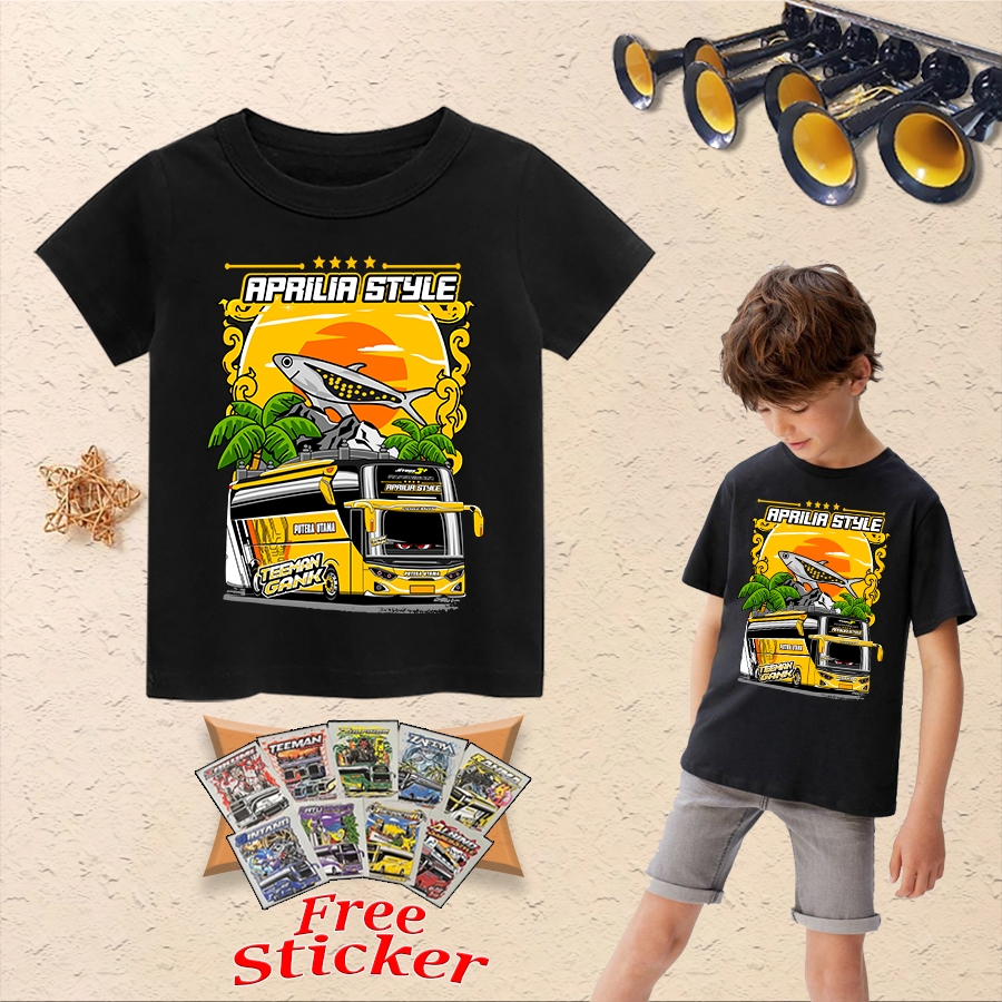 Jual Baju Anak Bus APRILIA JETBUS 05 Kaos Vektor Bus Telolet Anak Laki - Laki 1-12 Tahun ...