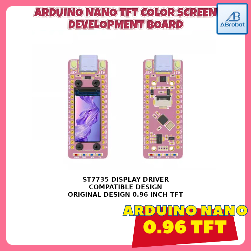 Jual ABROBOT ARDUINO NANO TFT DEVELOPMENT BOARD 0.96 INCH COLOR SCREEN ...