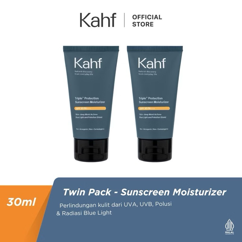 Jual KAHF TRIPLE PROTECTION SUNSCREEN MOISTURIZER SPF 30PA+++ 30ML ...