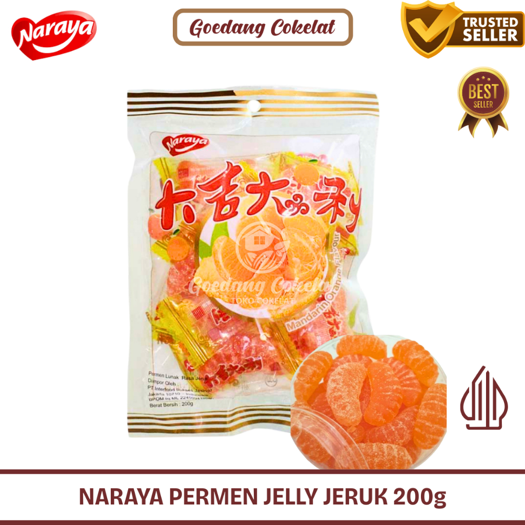 Jual Naraya Jelly Jeruk Mandarin Orange Candy 200gr HALAL | Shopee ...