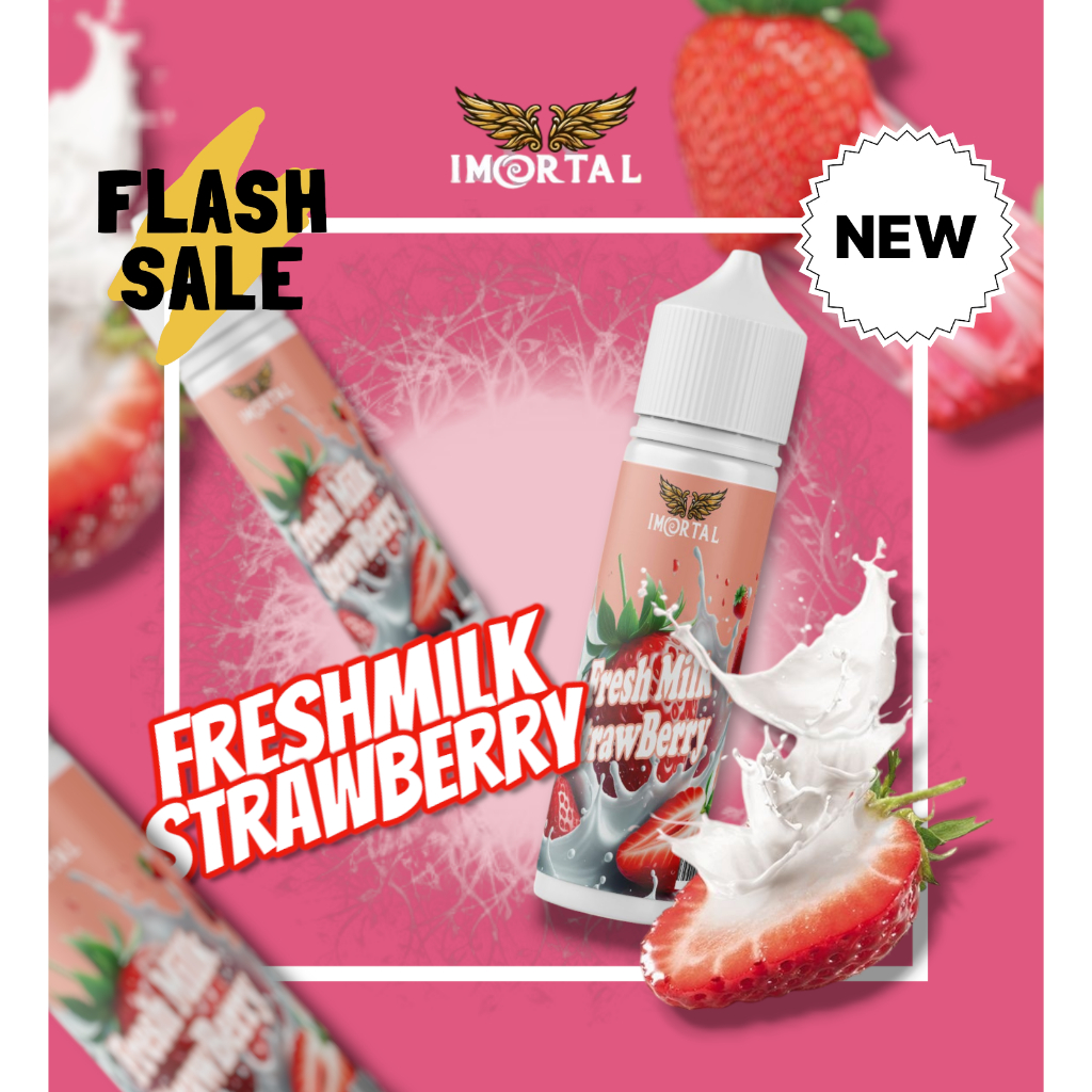 Jual FREEBASE - LIQUID BRAND IMMORTAL NON NIKOTIN FRESHMILK STRAWBERRY ...