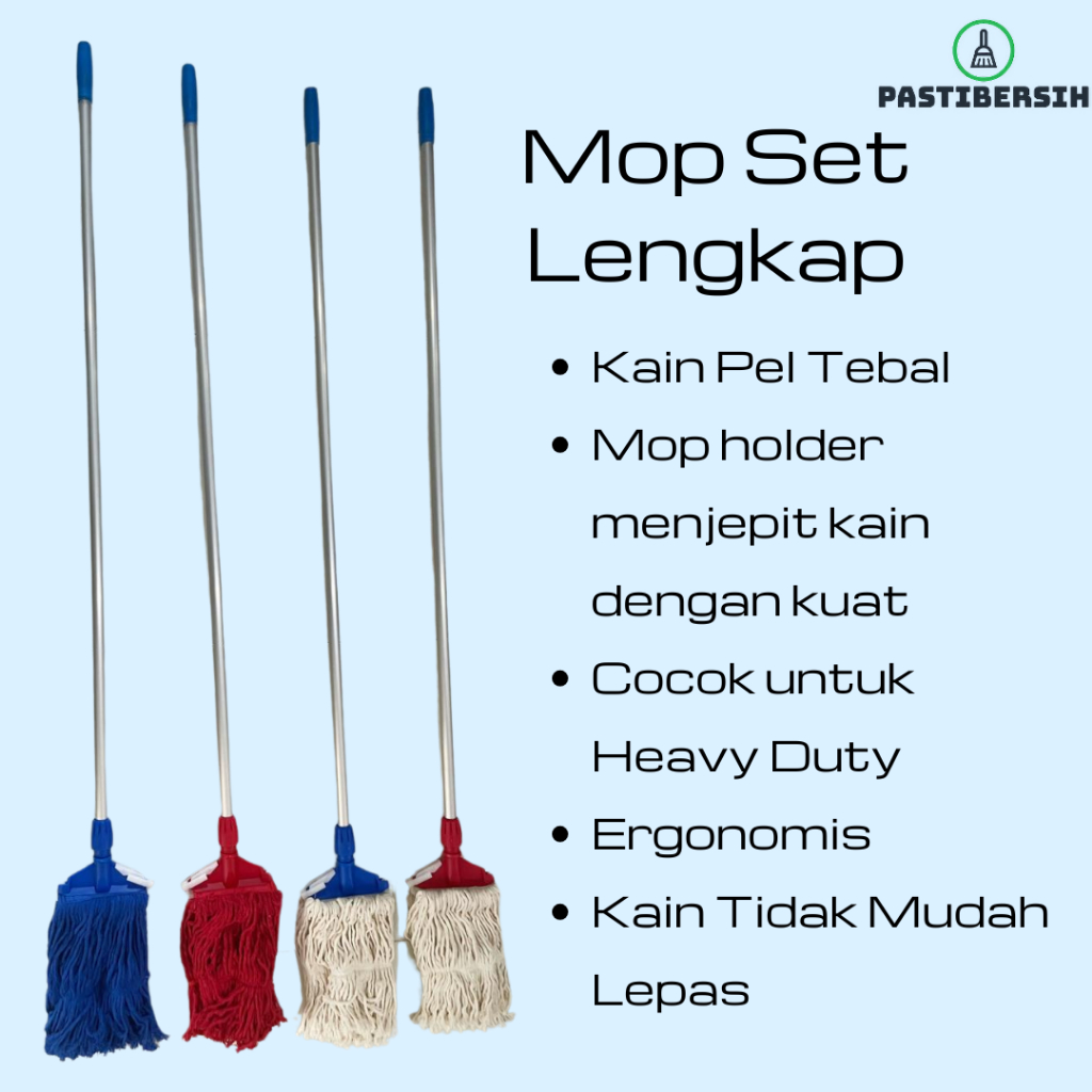 Jual Alat Pel Set Lengkap / Pel Lantai Set Lengkap (Mop Holder + Kain ...