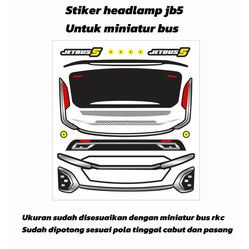 Jual Stiker lampu bus jb5 cutting | stiker headlamp jetbus 5 tingal pasang | Shopee Indonesia