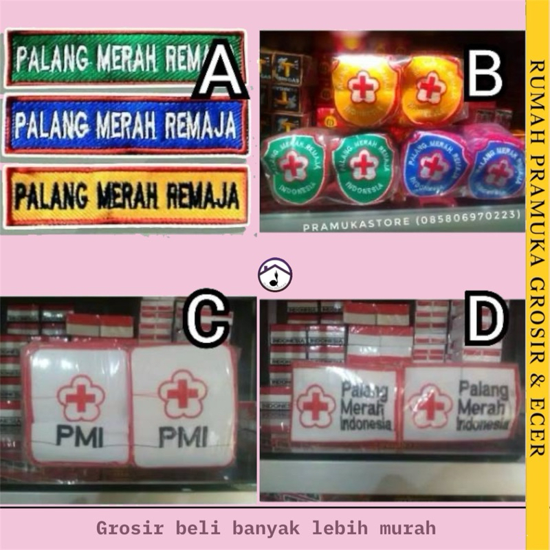 Jual 100biji badge pmr / bet pmr / pmr bordir komputer / palang merah ...