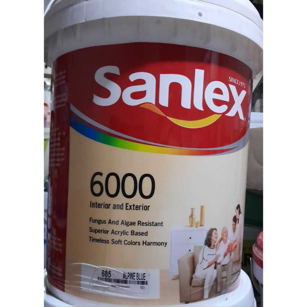 Jual Cat Tembok Interior dan Exterior Sanlex 6000 Pail | Shopee Indonesia