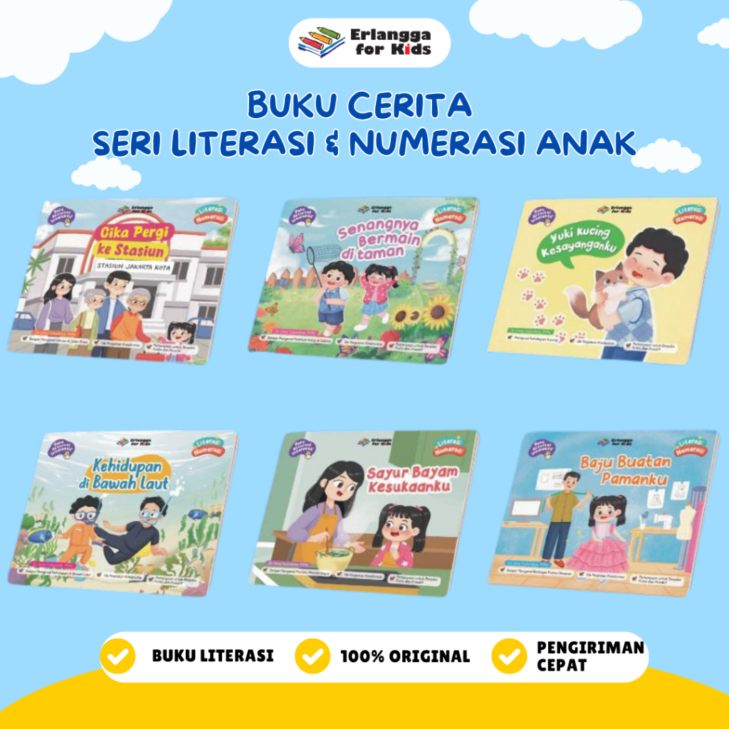 Jual [Erlangga] Buku Cerita Anak Seri Literasi & Numerasi | Shopee ...
