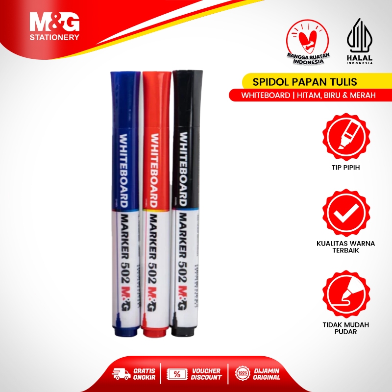 Jual M&G Spidol Papan Tulis Whiteboard Marker Temporer Warna Tajam ...