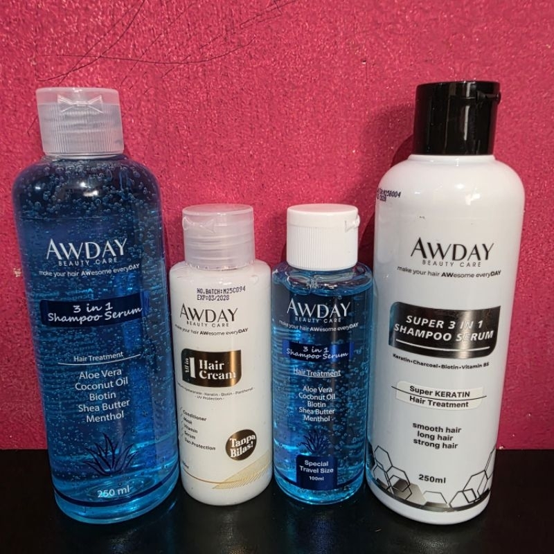 Jual READY‼️ AWDAY BUNDLING PAKET SUPER HEMAT KERATIN CHARCOAL SHAMPOO ...