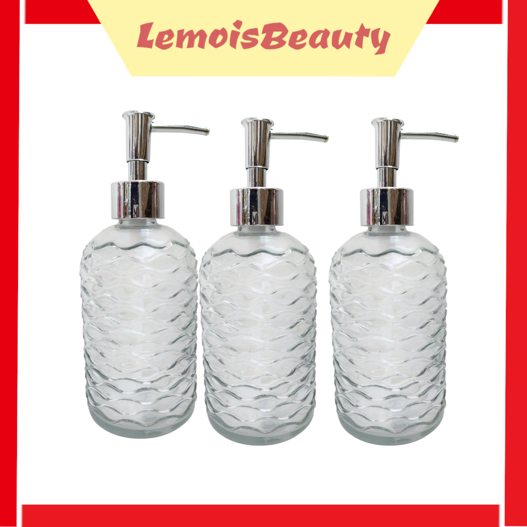 Jual LemoisBeauty - Botol Kaca Pump / Botol Sabun / Botol 400Ml | Botol ...