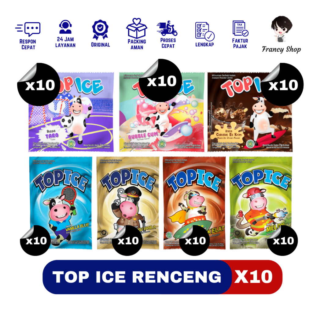 Jual Paket Murah RENCENG TOP ICE Coklat / Melon / Vanilla Blue / Susu ...