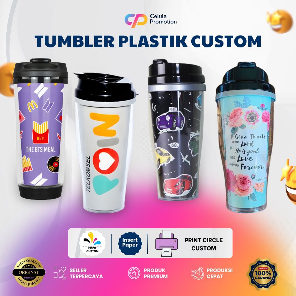 Jual Tumbler custom Design bebas Tumbler botol minuman bahan Plastik ...