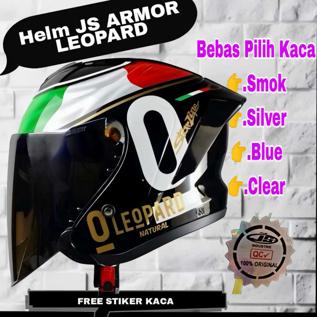Jual Helm Js Armor Half Face Leopard/Helm Pria/Helm Cewek Cowok/Helm ...