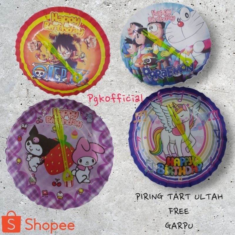 Jual Piring Kue Ultah / Piring Tart Ultah (BONUS GARPU) | Shopee Indonesia
