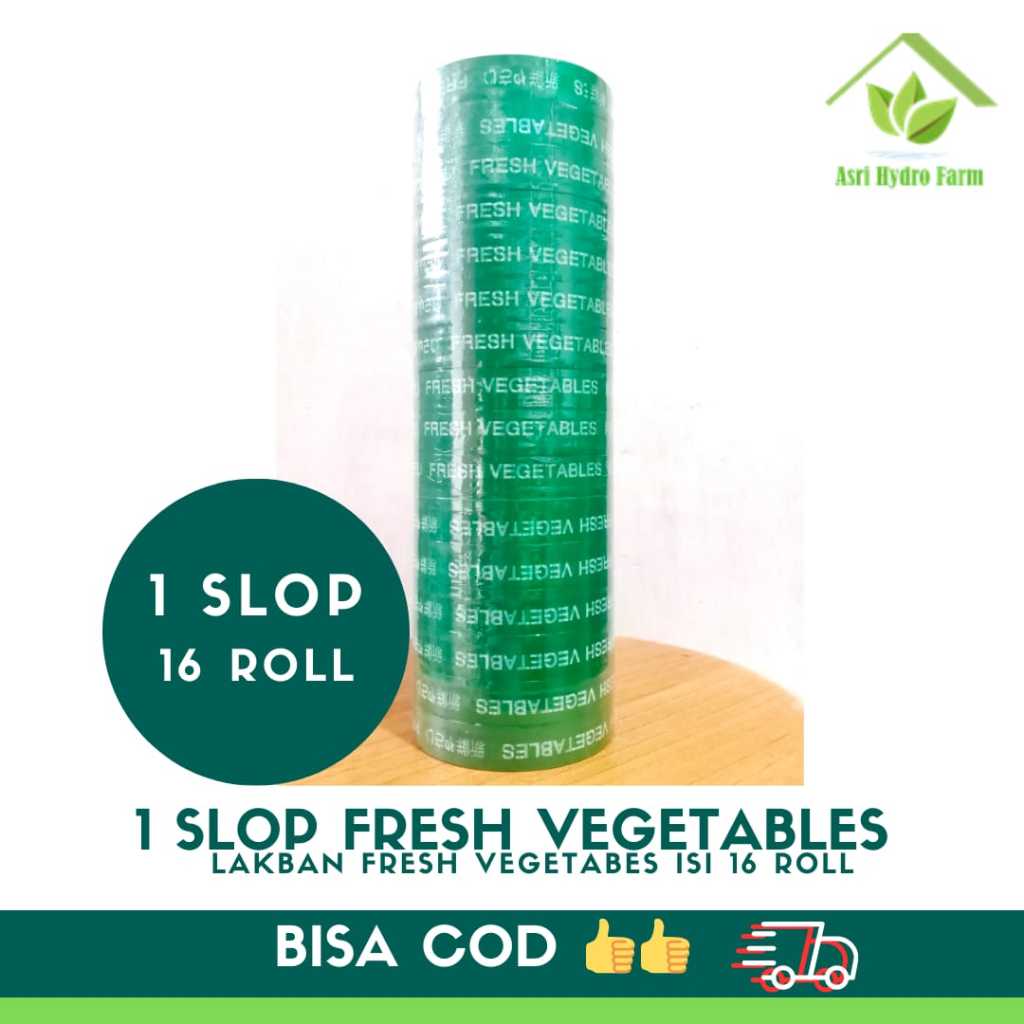 Jual 1 SLOP ISI 16 ROLL LAKBAN FRESH VEGETABLES lakban isolasi sayur ...