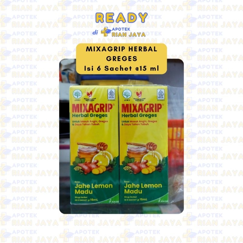 Jual Mixagrip Herbal Greges 1 Box isi 6 Sachet @15 mL | Shopee Indonesia