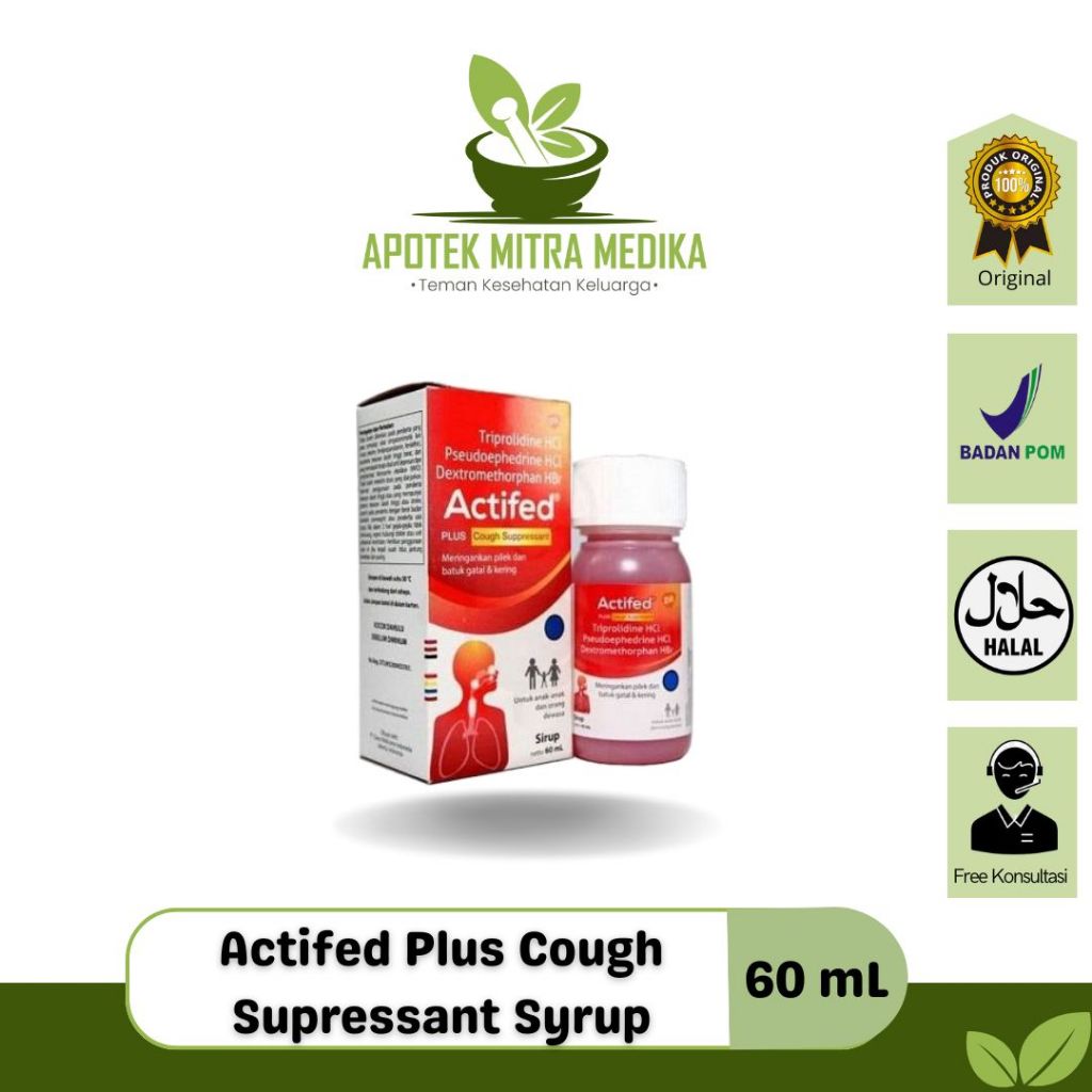 Jual Actifed Plus Cough Supressant Sirup 60 ml (Merah) | Shopee Indonesia