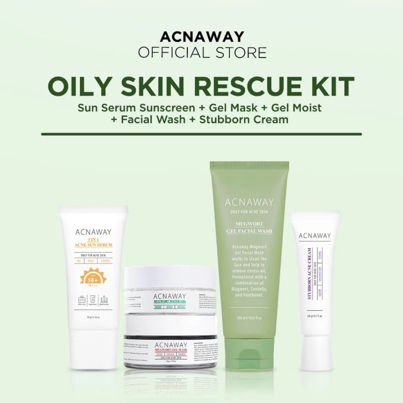 Jual ACNAWAY SERIES | ACNAWAY MUGWORT WATER GEL MOISTURIZER,FACIAL WASH ...