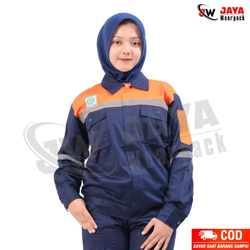 Jual WEARPACK SAFETY ATASAN BIRU DONGKER KOMBINASI ORANGE | Shopee ...