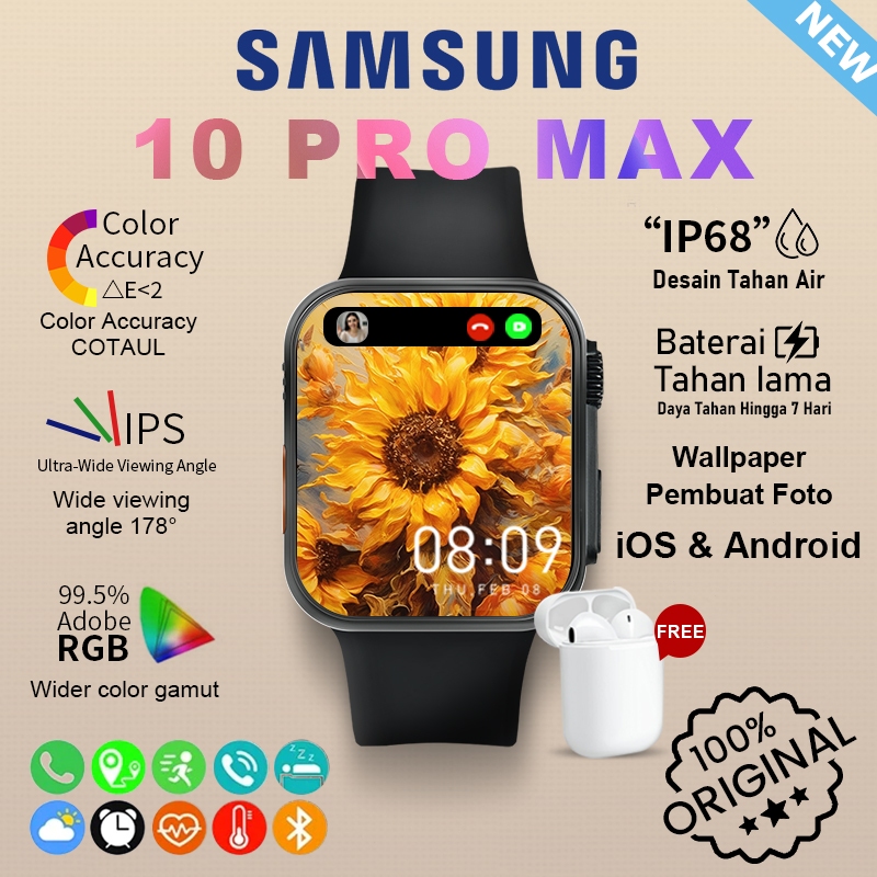 Jual [COD] SAMSUNG Smartwatch Wanita Pria Tahan Air Jam Tangan Pintar TWS Headset Bluetooth ...