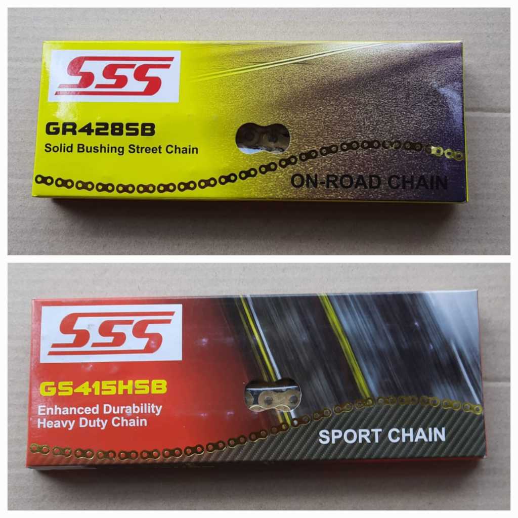 Jual RANTAI CHAIN SSS RACING 428 SB SERIES & 415 HSB SERIES 100% ...
