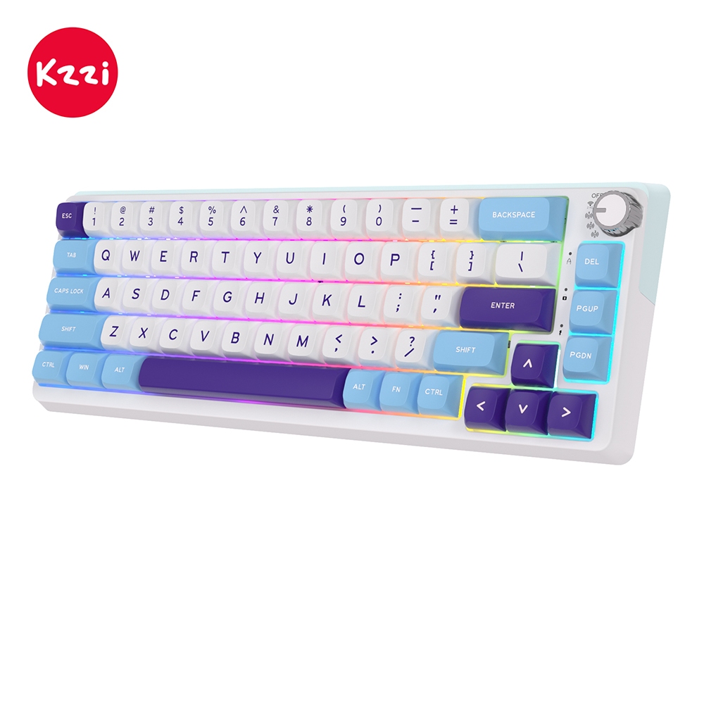 Jual KZZI Kezhi K68 Pro Nezuko Purple 67 Key Gasket Structure With Knob RGB Mechanical Keyboard ...