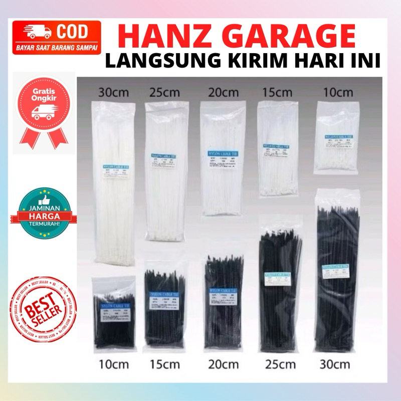 Jual Kabel Ties 1Pack isi 100PCS 10cm , 15cm , 20cm , 25cm , 30cm / Kabel Tie / Cable Tis ...