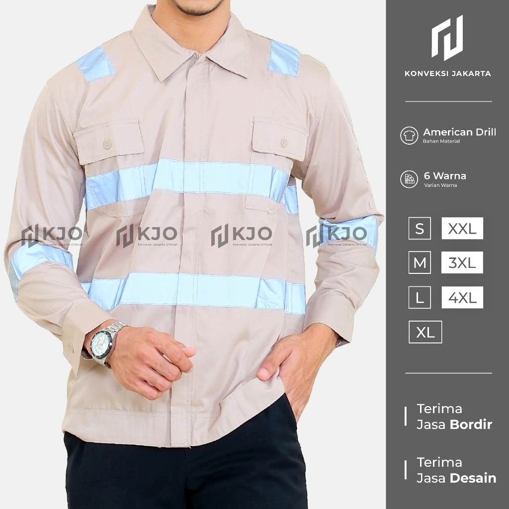 Jual Baju Kemeja Wearpack Seragam Proyek Tambang Safety Lengan Panjang ...