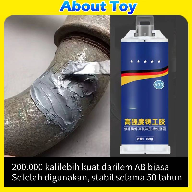 Jual Lem AB Besi Super Kuat Tahan Panas Kafuter Lem Perekat Super 100g ...