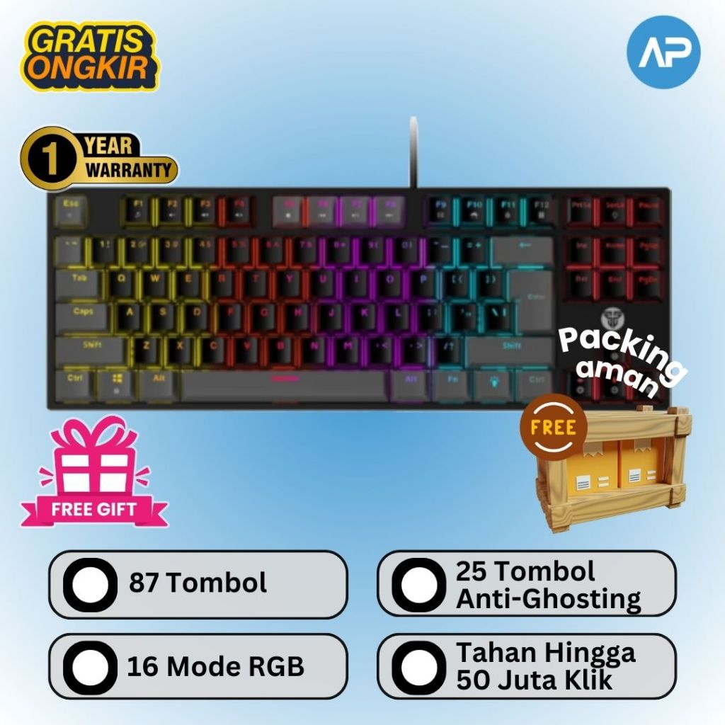 Jual Keyboard Gaming Mechanical Fantech MK876 TKL | Shopee Indonesia