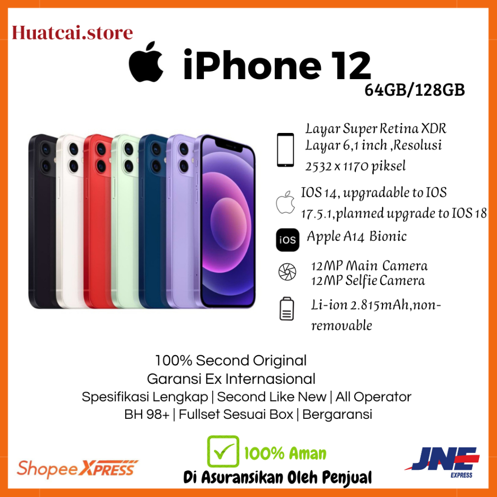 Jual IPHONE 12 128GB/64GB Original 100% Kondisi Mulus Jaringan Aman Bergaransi. | Shopee Indonesia