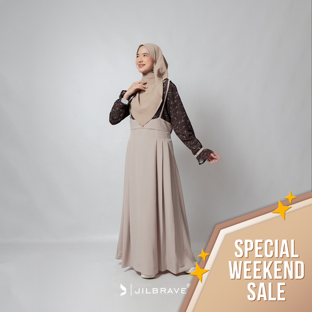 Jual JILBRAVE Kumi Overall Cute Coquette Gamis Inner Motif Pita Korean ...