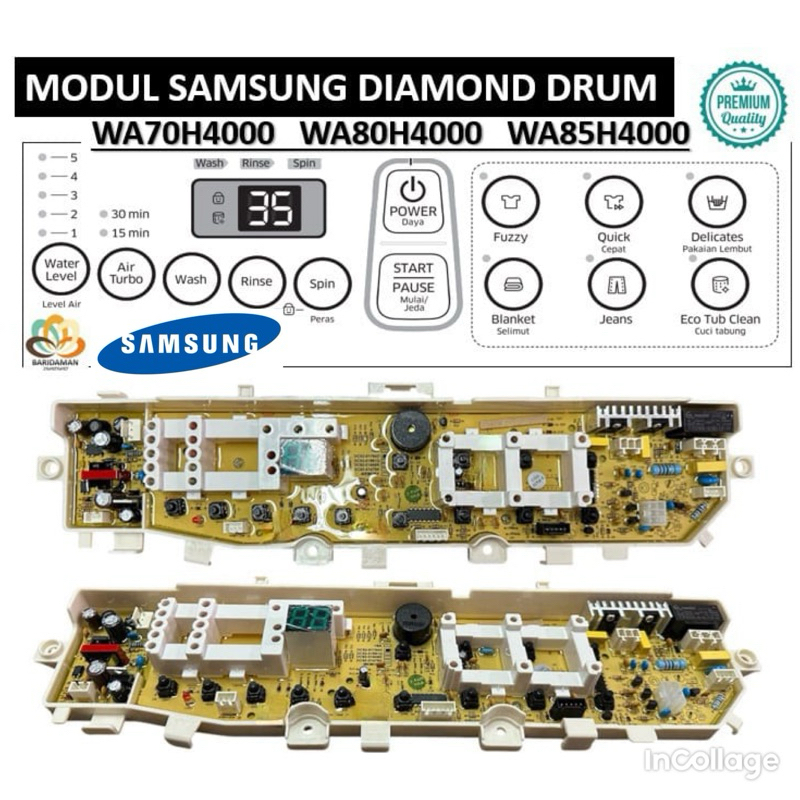 Jual MODUL PCB mesin cuci Samsung Diamond Wobble WA70H4000 WA80H4000 ...