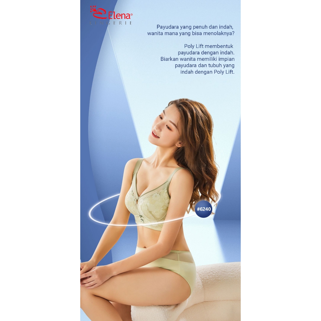 Jual Elena E 86240 Bra Push Up Renda Tanpa Kawat Brokat Busa Tebal Cup B Kait 4 Bh Wanita 36B ...