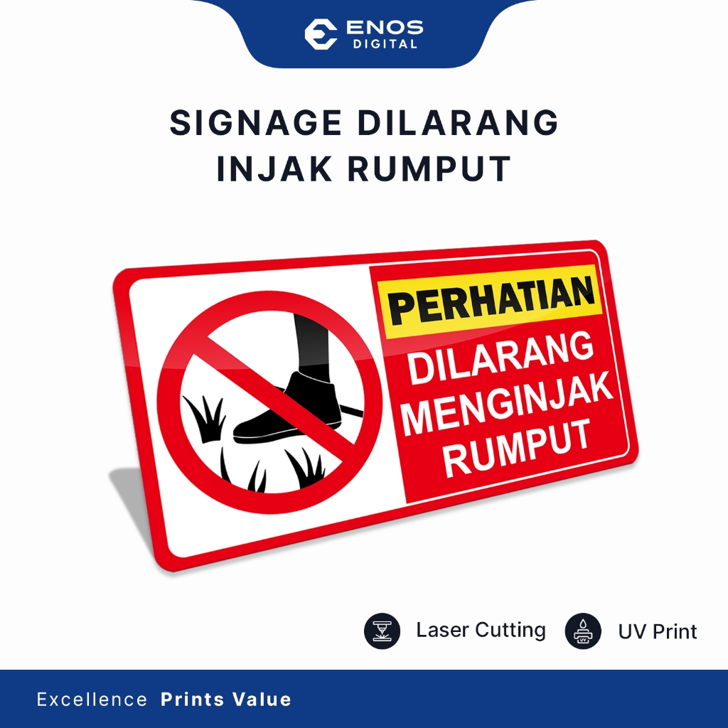 Jual Signboard Dilarang Menginjak Rumput / Akrilik Signage Papan Tanda ...
