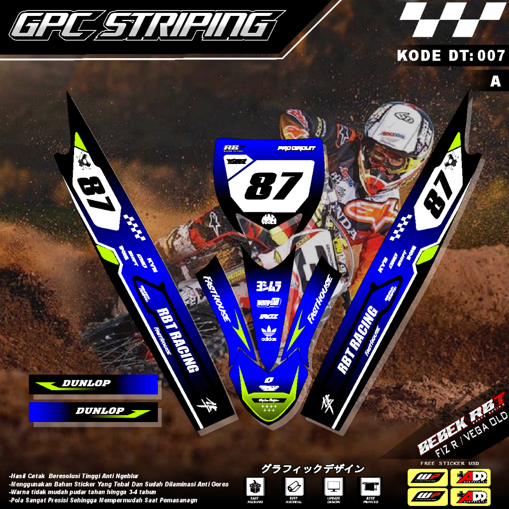 Jual Sticker Striping MOTOR FIZ R - VEGA OLD RBT BEBEK MODIF SUPERMOTO ...