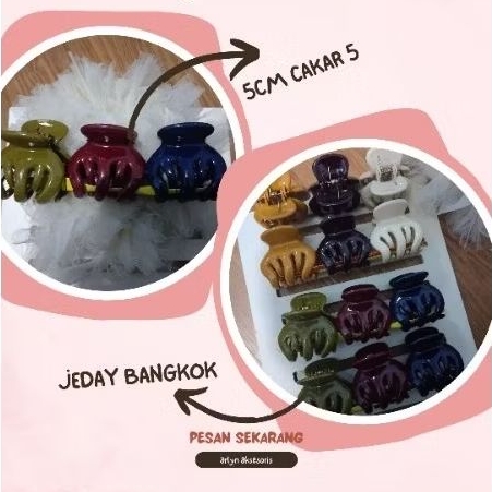 Jual (3PCS) jedai cakar 5 glosy / jepit rambut wanita / jedai bangkok ...