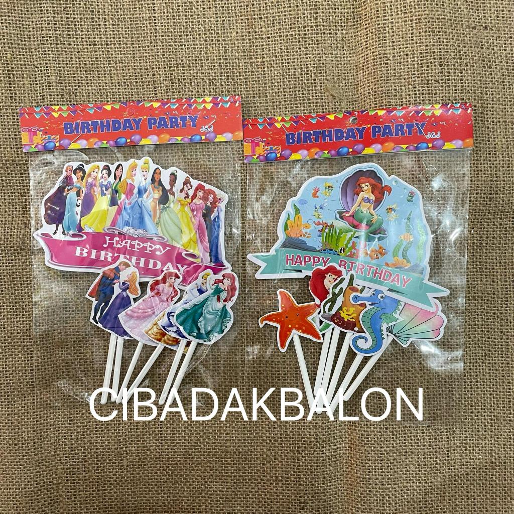 Jual Cake Topper Happy Birthday HBD Princess Disney / Hiasan Kue Ulang ...