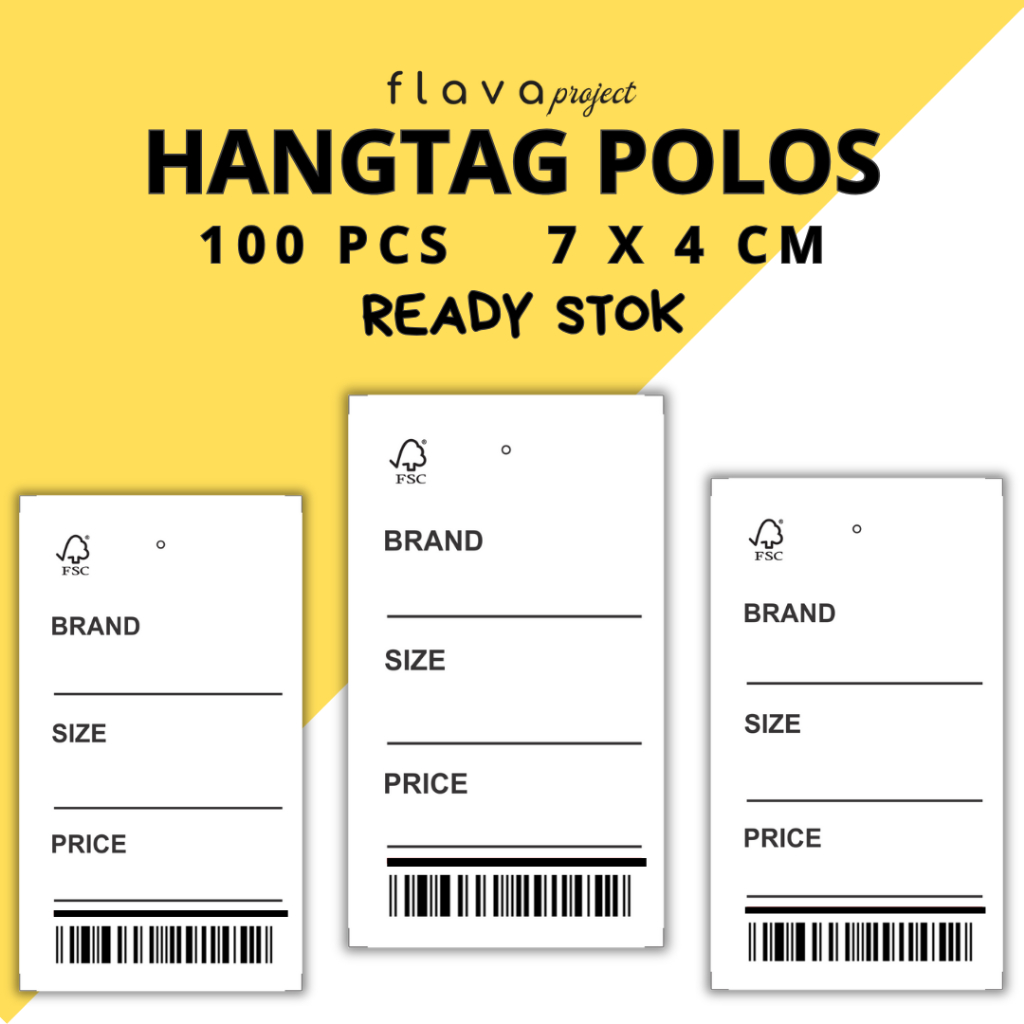 Jual flavaproject - Hang Tag Baju POLOS 100 pcs Ready Stok - Label Baju ...