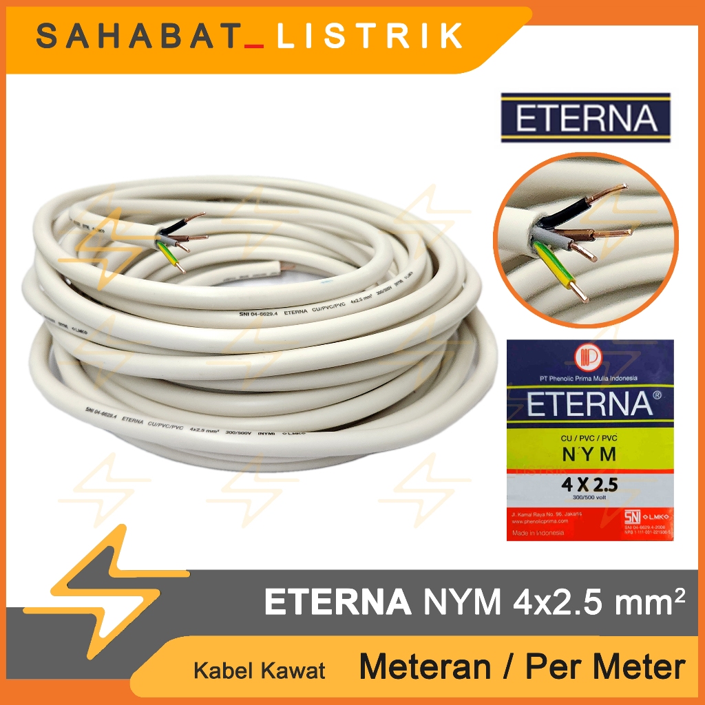 Jual KABEL LISTRIK ETERNA NYM 4X2.5 4X2,5 METERAN ECERAN | Shopee Indonesia