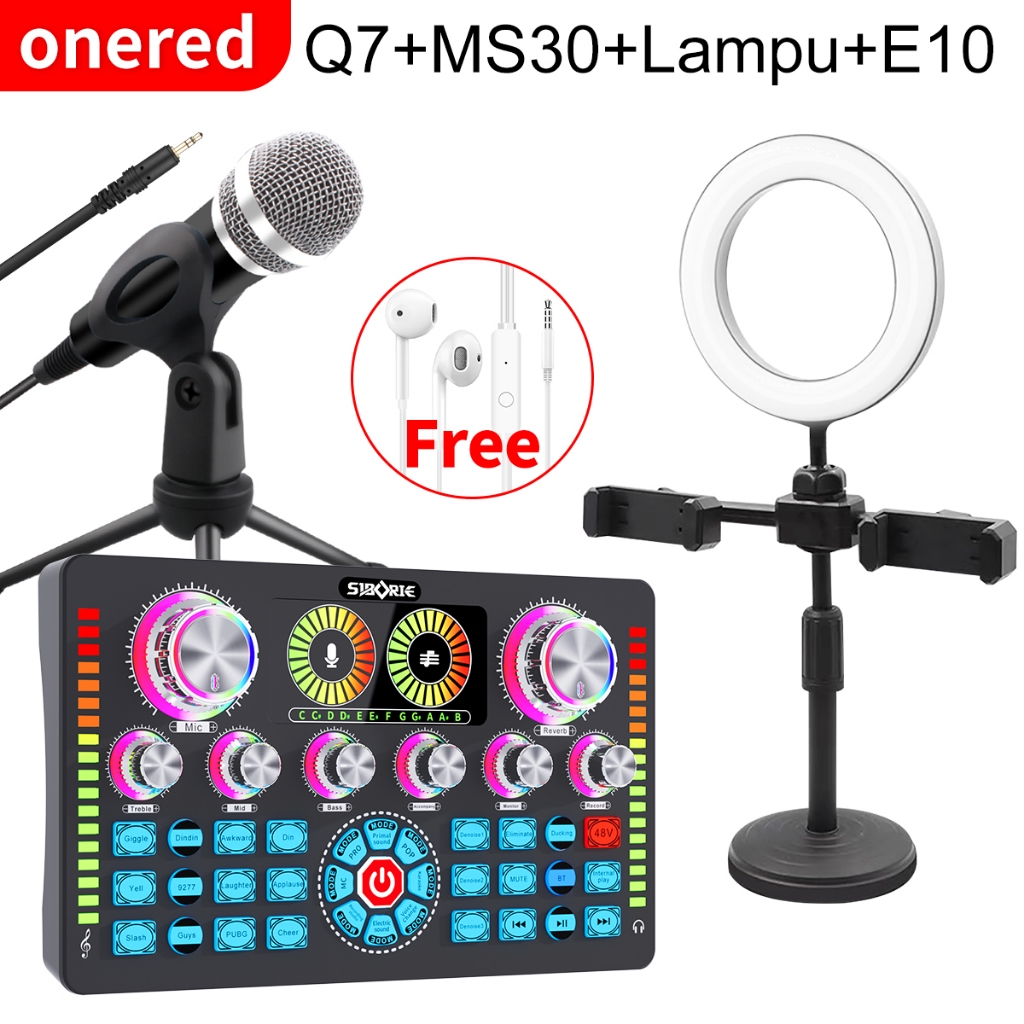 Jual Onered Q7 soundcard Mixer Bluetooth sound card for Streaming ...